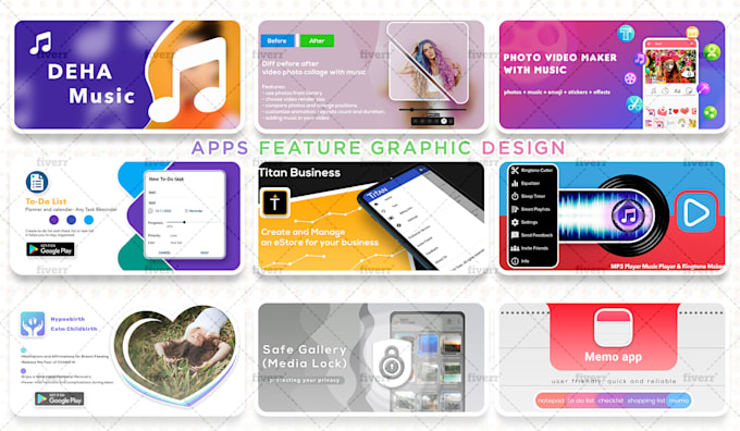 Design play store cover photo feature graphic by Bouagd | Fiverr