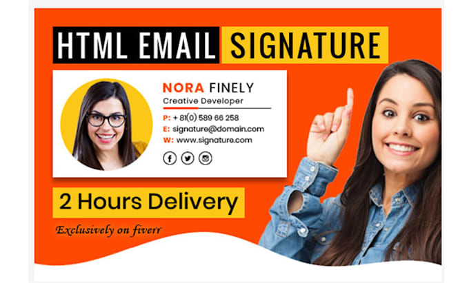 Design a clickable html email signature by Nahidas | Fiverr