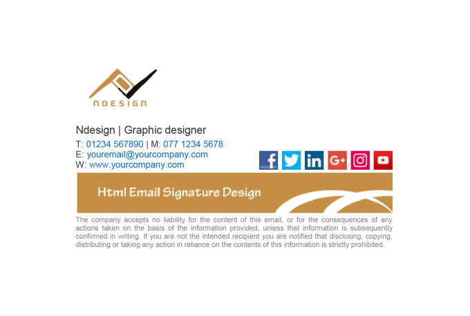 Design modern clickable html email signature by Ndesign3 | Fiverr