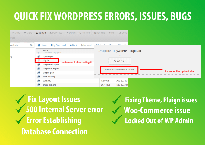 Fix Wordpress Errors Wordpress Issues By Mortuj Alam Fiverr