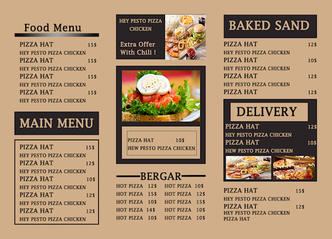 Design a amazing food menu by Riponroy181 | Fiverr