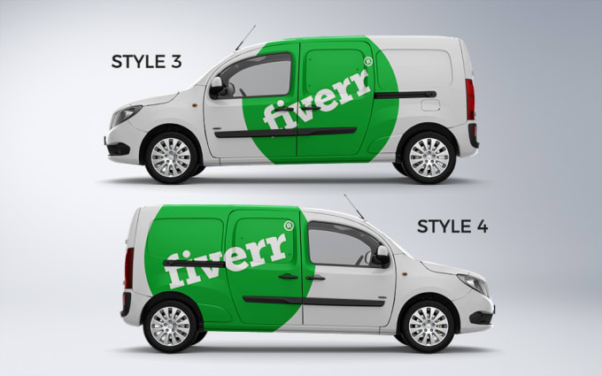 Create 3d transit delivery van truck logo mock up by Buddhaben | Fiverr