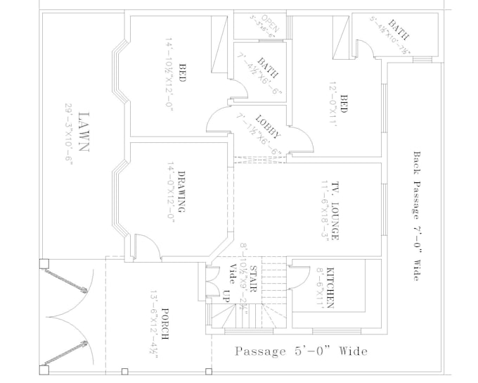 Design your 2d detailed architectural drawings by Mianstudios | Fiverr