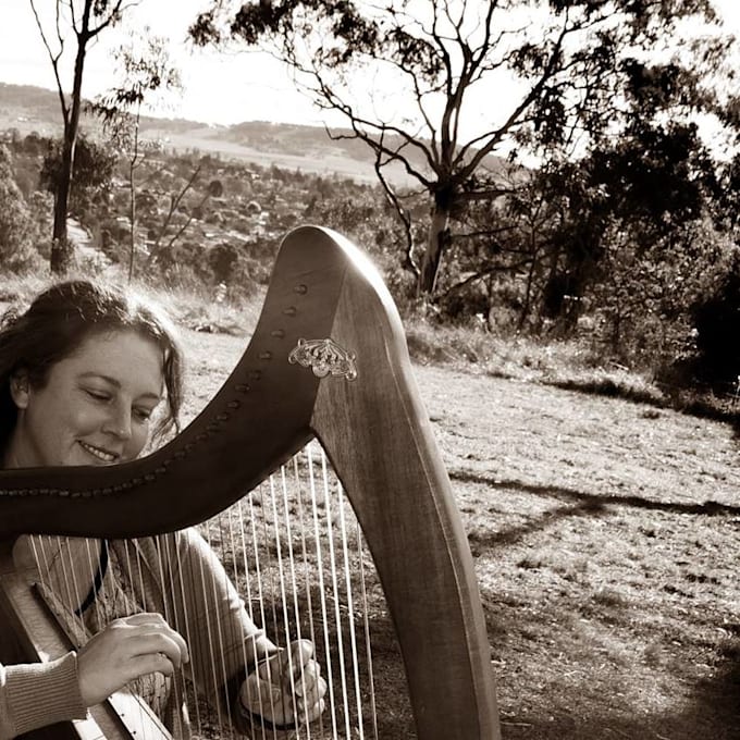 Do a beginner harp lesson to help with peace and song writing ideas and ...