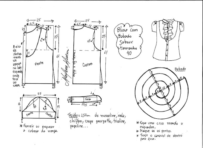 Redraw your paper patterns for be ready to print by Alejandramfv | Fiverr