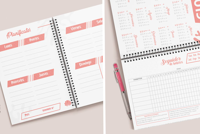Design a custom printable planner or journal by Moraibertf | Fiverr