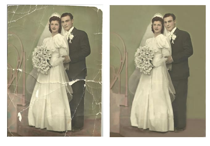 Restore, repair, fix old damaged photo, colorize image by Aydanpro | Fiverr