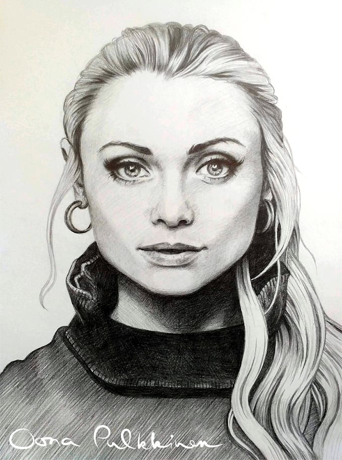 Draw you a custom portrait from a photo by Oona_pulkkinen | Fiverr