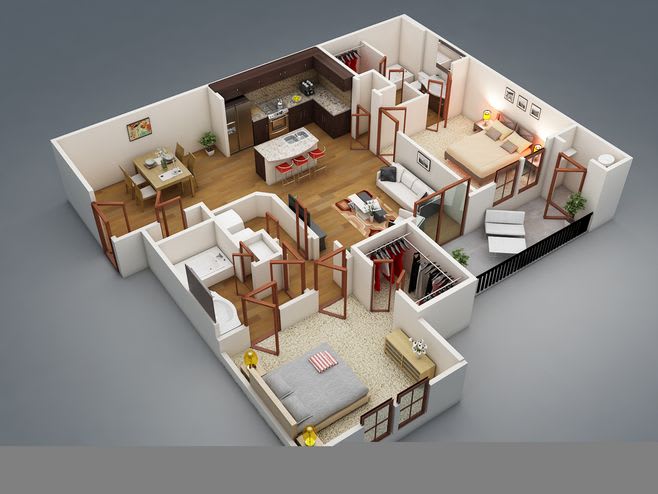 Convert your floor plan into 3d model by Tianyun9122 | Fiverr