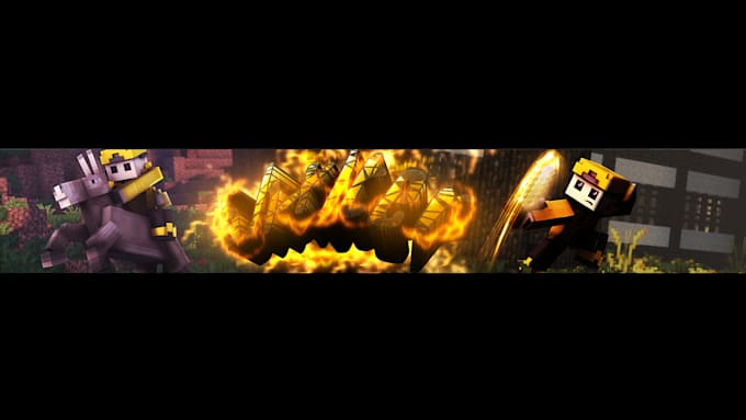 Minecraft banner with 2 wallpaper by Lgcrafter | Fiverr