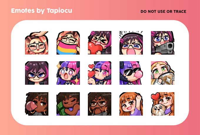 Create cute custom emotes for your twitch or discord by Tapiocu | Fiverr