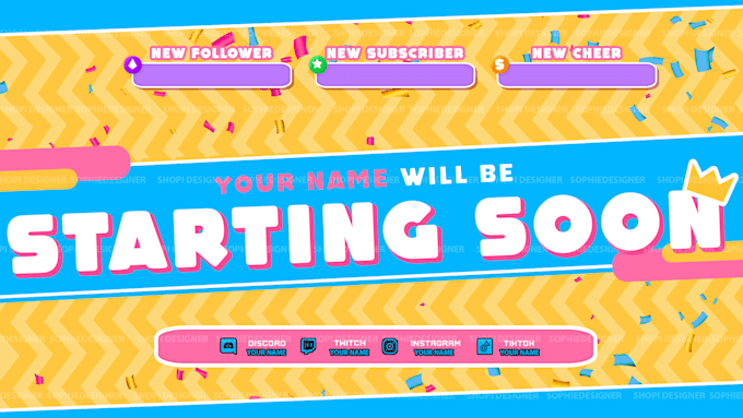Design a fall guys themed premade stream overlay by Sophi_designer | Fiverr