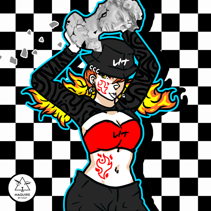 Draw girls in bold anime style by Kyomori027 | Fiverr