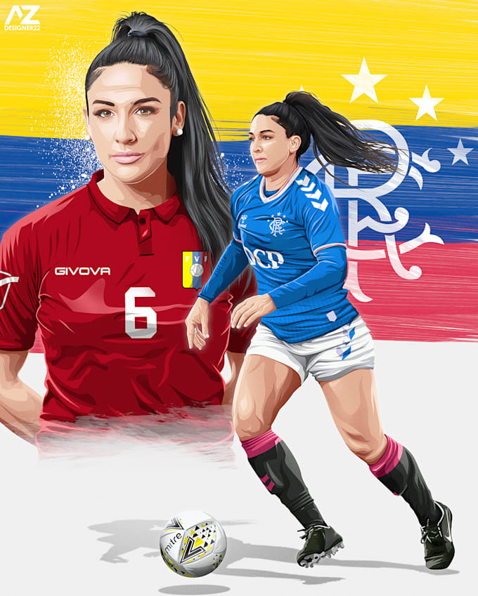 Draw amazing sports illustrations in my style by Az_designer22 | Fiverr