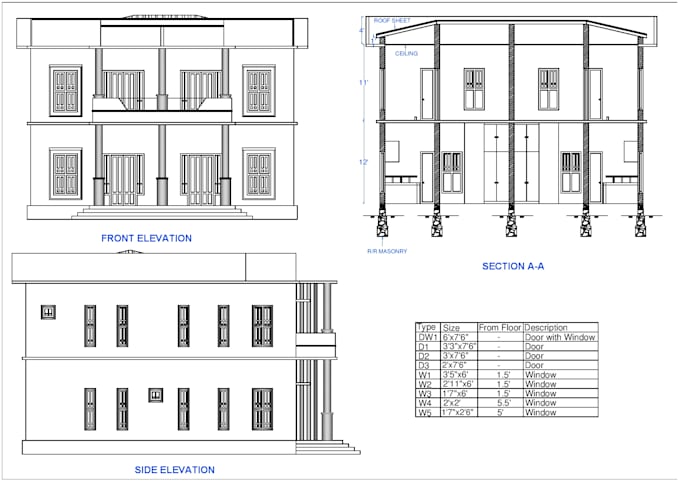 Design 2d layout plan with dimension and elevations by Elite_homes | Fiverr