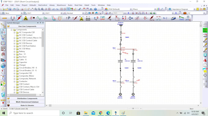 Create an electrical single line diagram on etap by Muetian | Fiverr