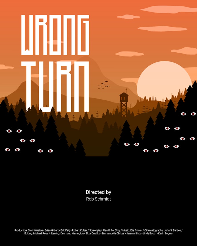 Vectorial 2d poster ilustrations by Grizzly_grafito | Fiverr