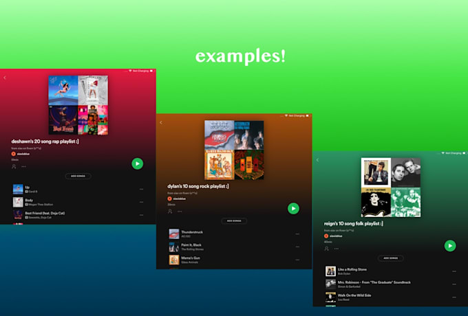 Make you a custom spotify playlist by Xiavisblue | Fiverr