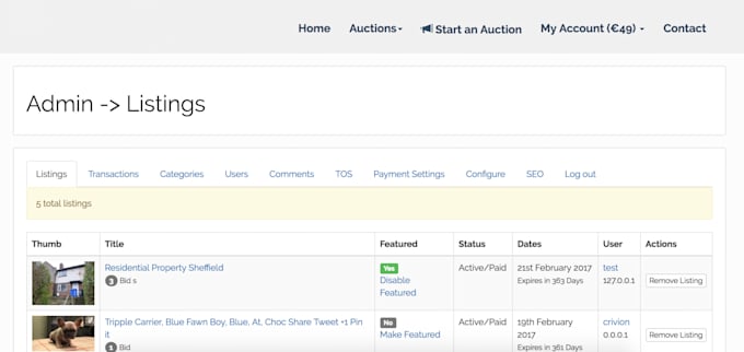 Build an auction software by Coderbotics | Fiverr