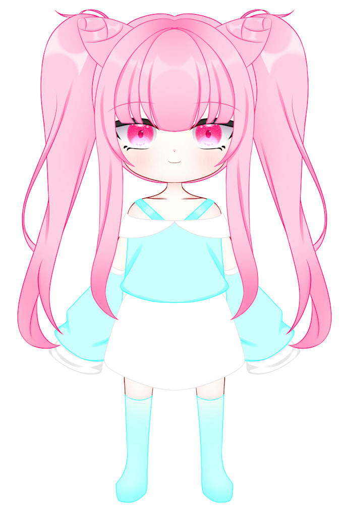 Chibi illustration for vtuber model by Arisuhaguruma | Fiverr