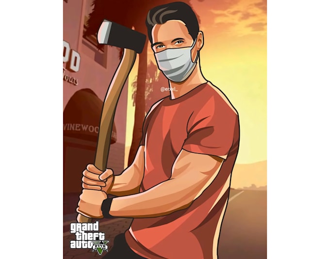Draw your photo into gta style cartoon vector portrait by Erlangga21 ...