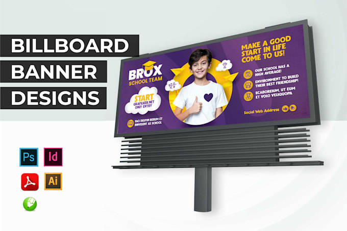 Design your print ready billboard ad, sign board, web banner by ...