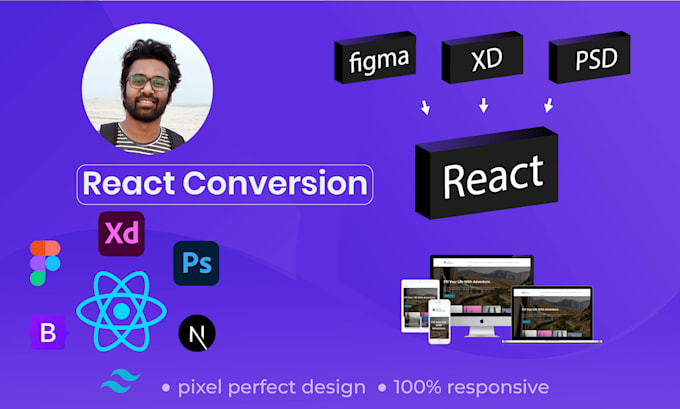 Convert figma design to responsive react website by Smariful | Fiverr