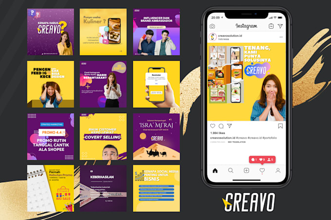 Design professional instagram post for your feed in 24h by Creavodesign ...