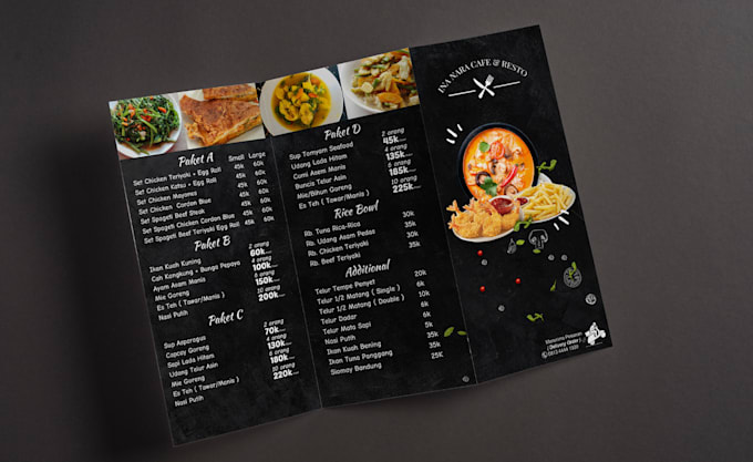 Make a food and beverage menu book design by Biogenk | Fiverr