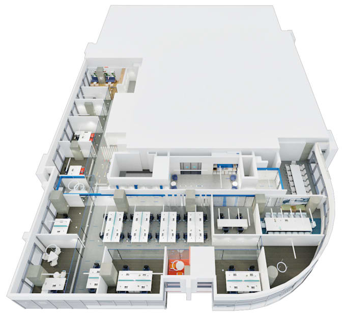 Create a 3d floor plan, isometric, axonometric render within 24 hours ...