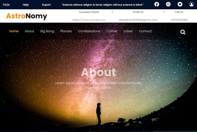 Create modern design website with html css bootstrap and js by ...