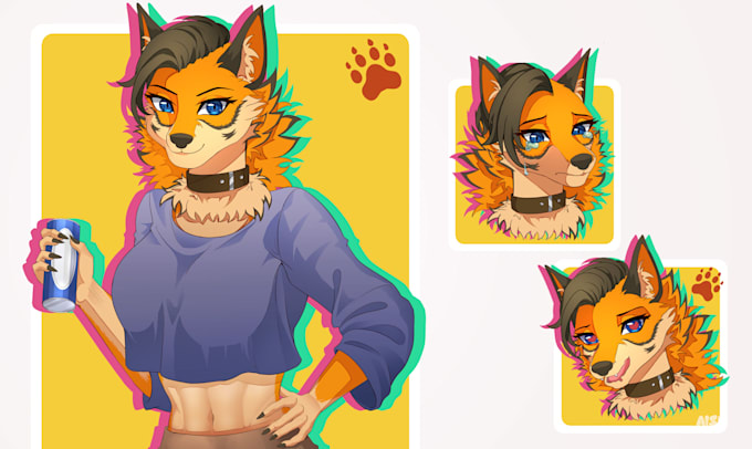 Draw your anime character, furry, fursona, fan art vtuber design by ...