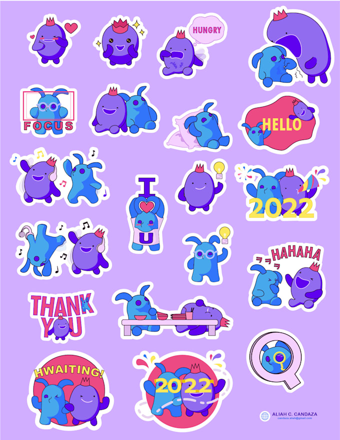 Create vector sticker logo mascot emoji poses by Liahgandaza | Fiverr