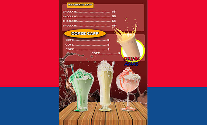 Design a professional and unique menu for you by Anasserrouukh | Fiverr