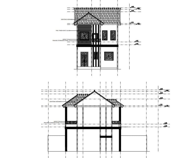 Drawing a simple house 36 square meters building type by Vleader76 | Fiverr