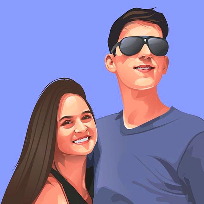 Draw Couple Portrait Illustration From Photo By Nyarlo4 Fiverr