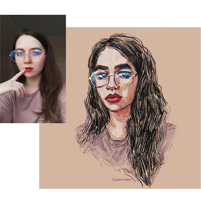 Draw a digital stylized portrait, fan art or your oc by Naremichan | Fiverr
