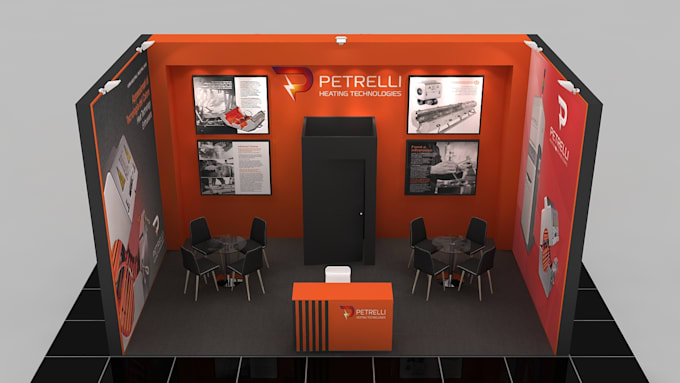 Design 3d trade show booth, exhibition stall, kiosk, stand by ...
