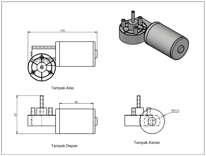 Draw engineering drawing with autocad from handsketch by Rezayawn | Fiverr