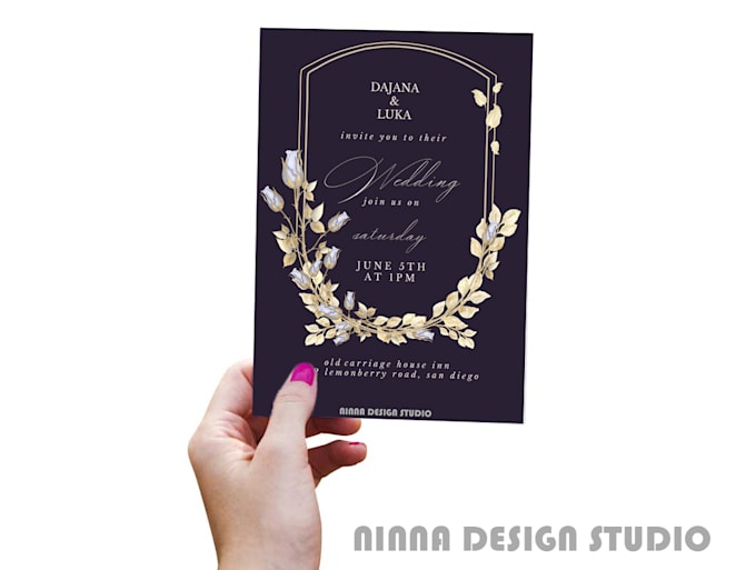 Design luxury personalized invitation cards by Ninnadesign | Fiverr