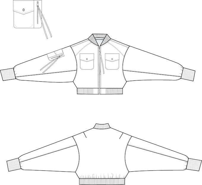 Draw flat sketch and technical drawing by Ki_fri | Fiverr