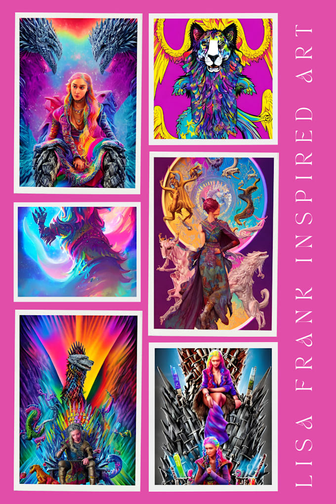 Create whimsical lisa frank inspired digital art by Vidapuraspa | Fiverr