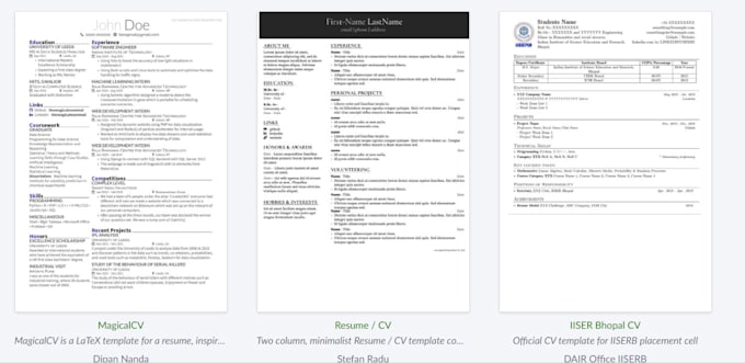 Overleaf Resume 18 Free LaTeX Resume Templates