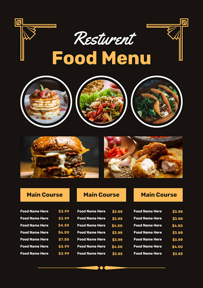 Design professional food flyer, restaurant menu, food menu by ...