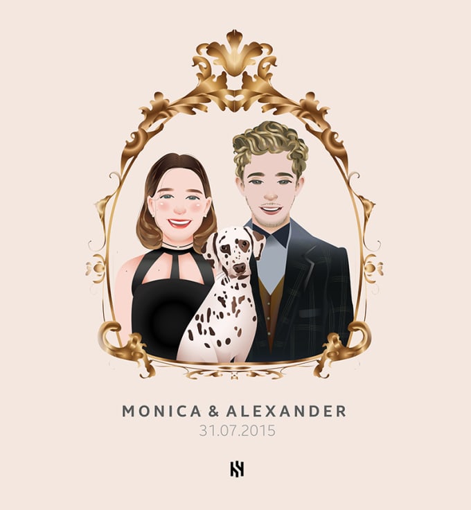 Illustrate Cutest Couple Illustration By Nxknyk Fiverr