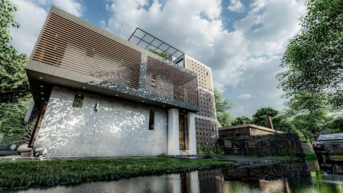 Render architectural views house and commercial building by Wishmi89 ...