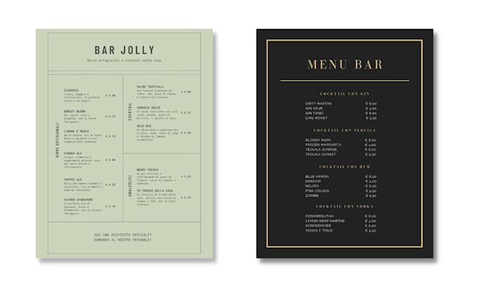 Do an amazing menu for your restaurant, bar and more by Ilaria_prisma ...