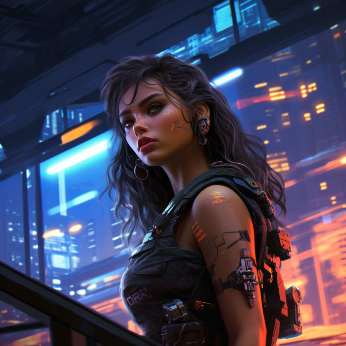 Draw cyberpunk art illustration by Christien65 | Fiverr