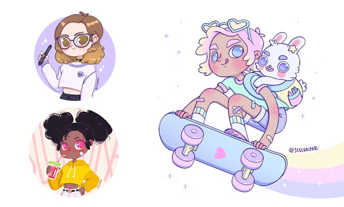 Draw cute and unique characters and pets by Silvanabossa | Fiverr