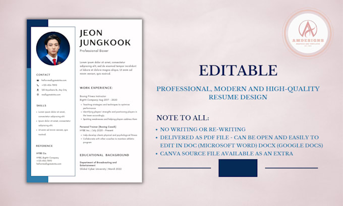 Create editable modern and professional resume and cv templates by ...